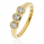 Diamond Trilogy Ring Bezel/Rub-Over Set 0.55ct, 18k Gold