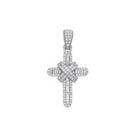 Pavé Set Diamond Cross Pendant 0.44ct. 9k White Gold